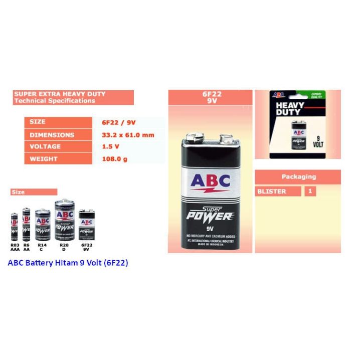 Supplier ABC Baterai lengkap contoh ABC Battery Baterai Carbon Zinc ...