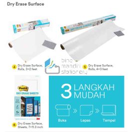 Supplier 3M Post-it DEFSHEETS-3PK Dry Erase Surface Sheets 178x287mm